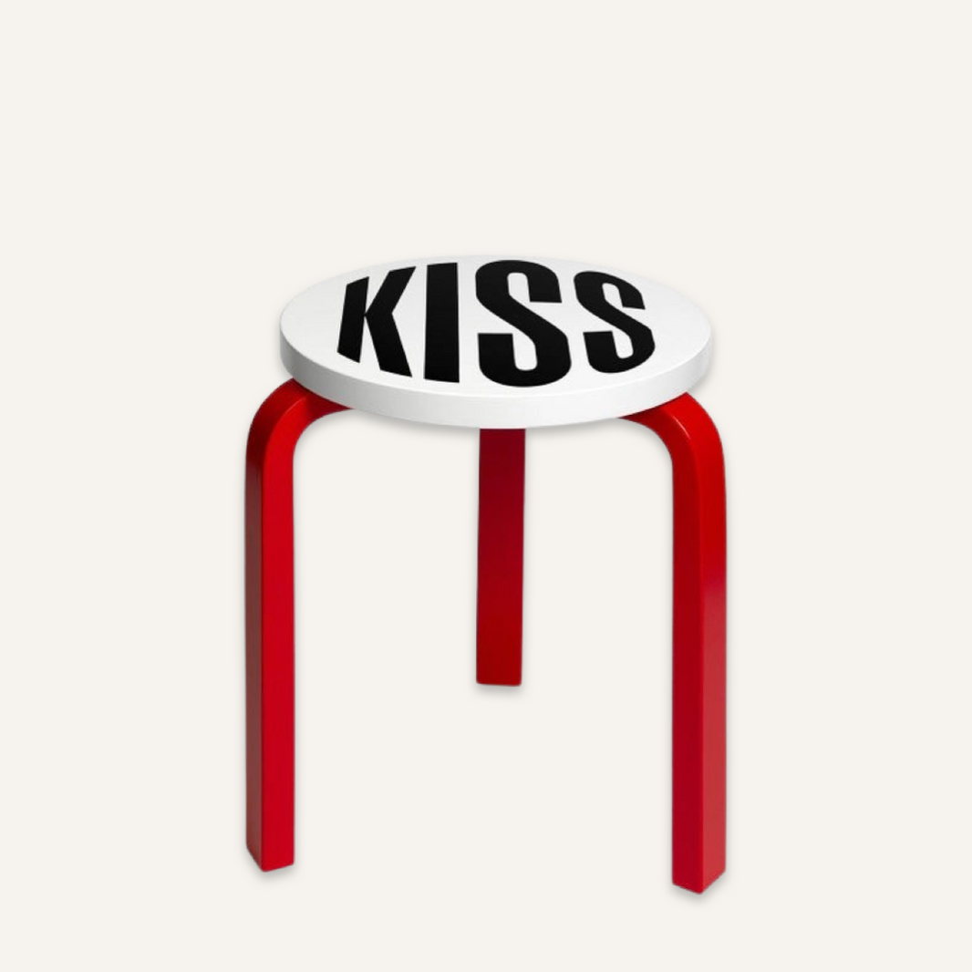 Barbara Kruger Contemporary KISS Stool
